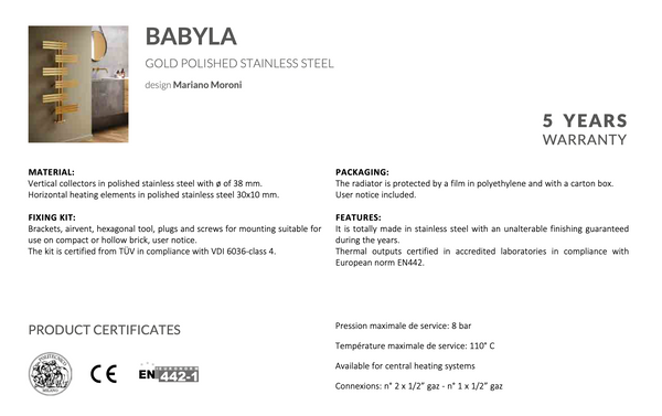 Babyla Gold Polished Designer Towel Rail – Hot Interiors Ltd